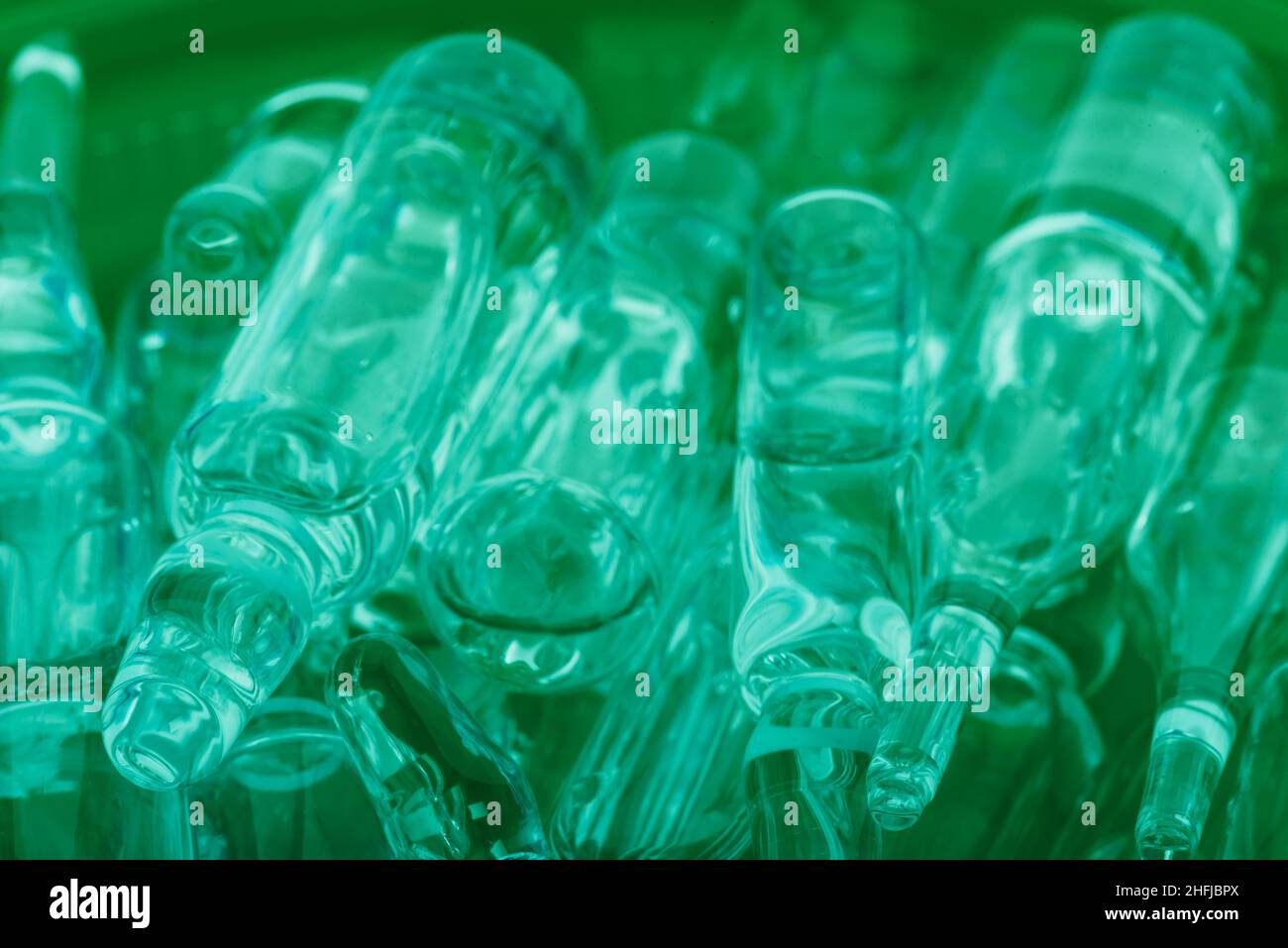 Glass medical ampoule vial for injection. Medicine is liquid sodium ...