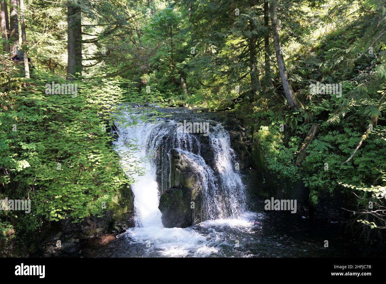 Top of Multnomah Falls located on Multnomah Creek in the Columbia River ...