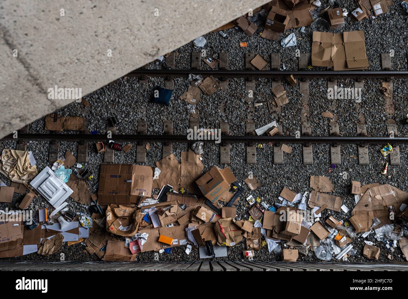 Los Angeles, California, USA. 15th Jan, 2022. Recent site of mass train ...