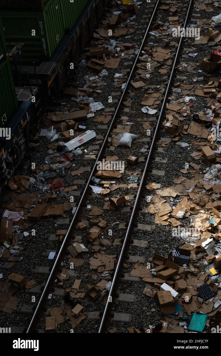 Los Angeles, California, USA. 15th Jan, 2022. Recent site of mass train ...