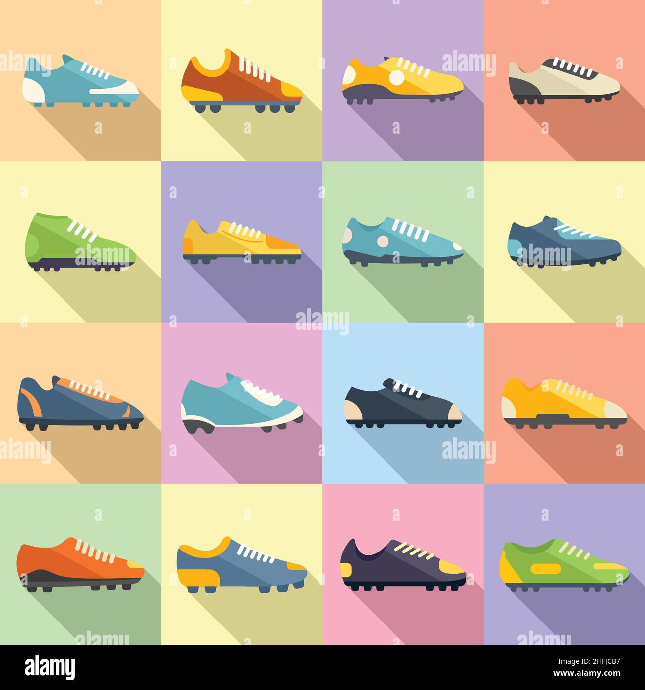 Football boots icons set flat vector. Soccer boot. Sport uniform Stock ...