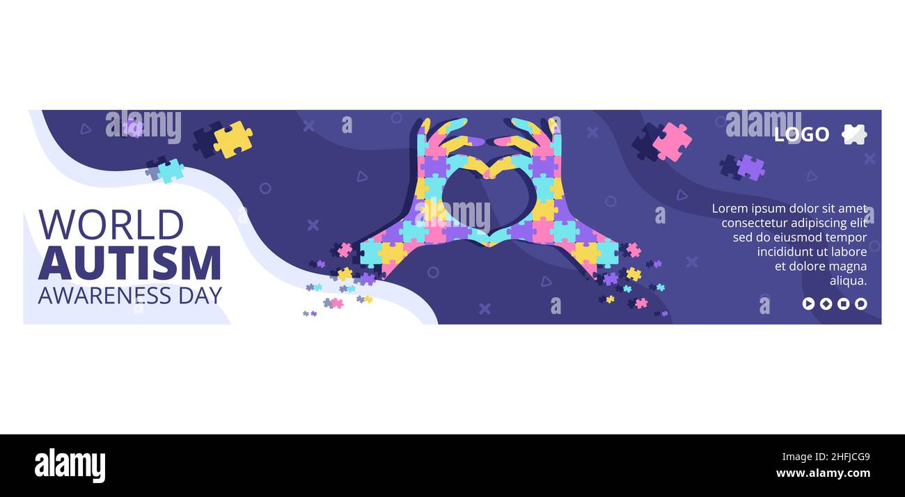 World Autism Awareness Day Post Template Flat Illustration Editable of ...