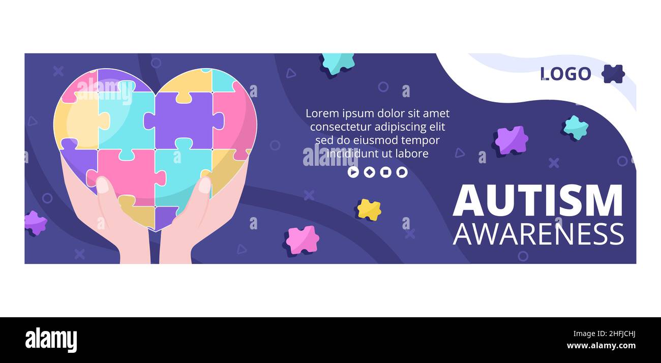 World Autism Awareness Day Post Template Flat Illustration Editable of ...