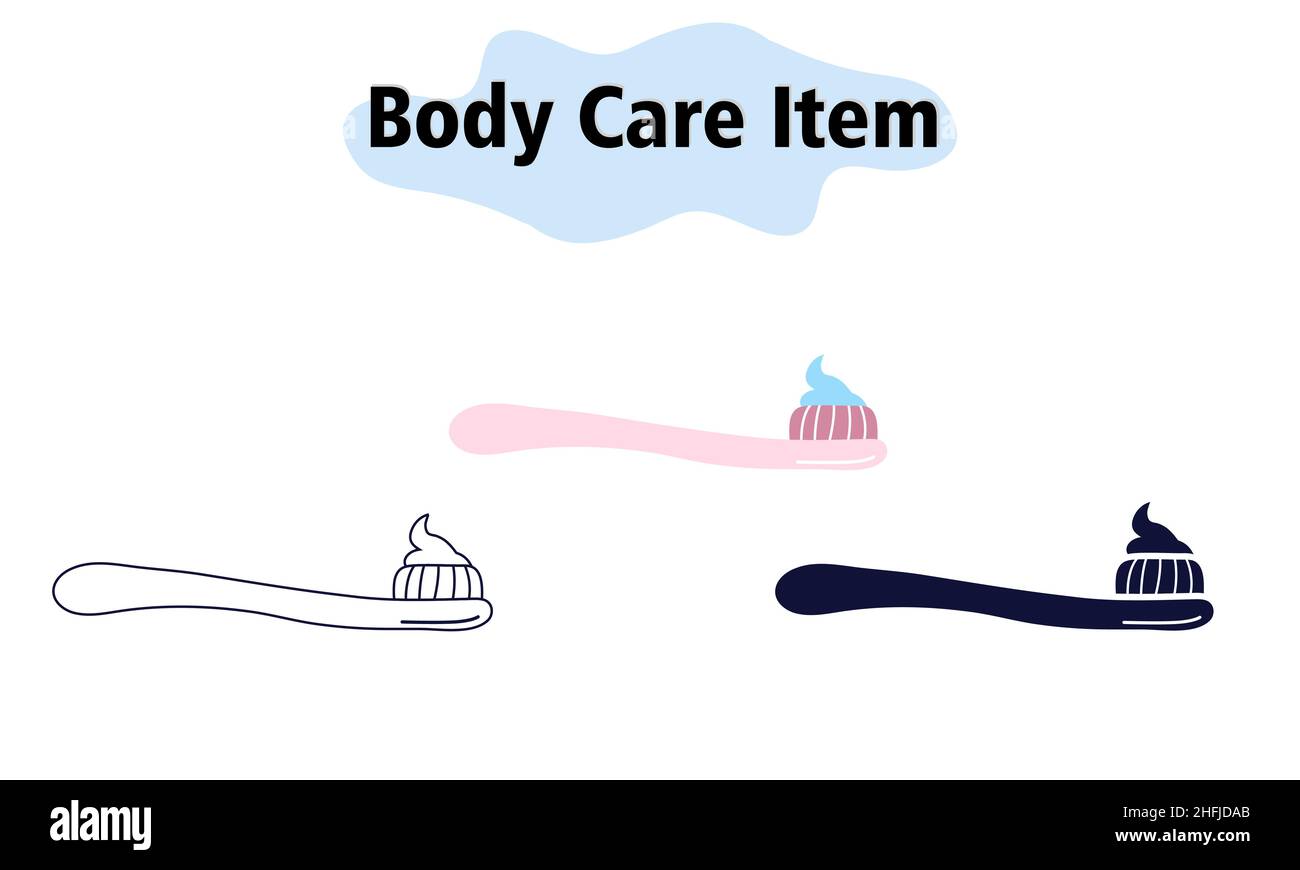 A simple toothbrush with toothpaste on the bristles. Oral and dental ...