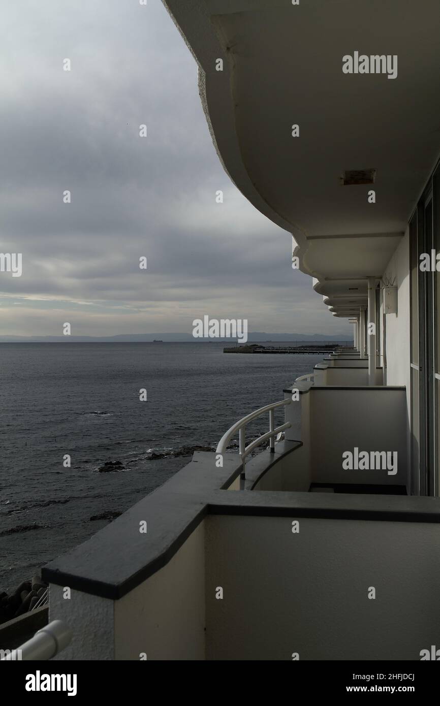 Minamichita, Aichi, Japan, 2022/15/01 , View of Mikawa bay from a hotel ...