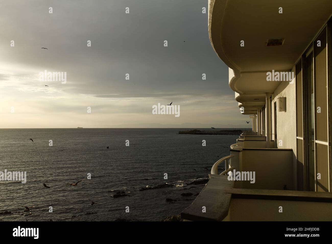 Minamichita, Aichi, Japan, 2022/15/01 , View of Mikawa bay from a hotel ...