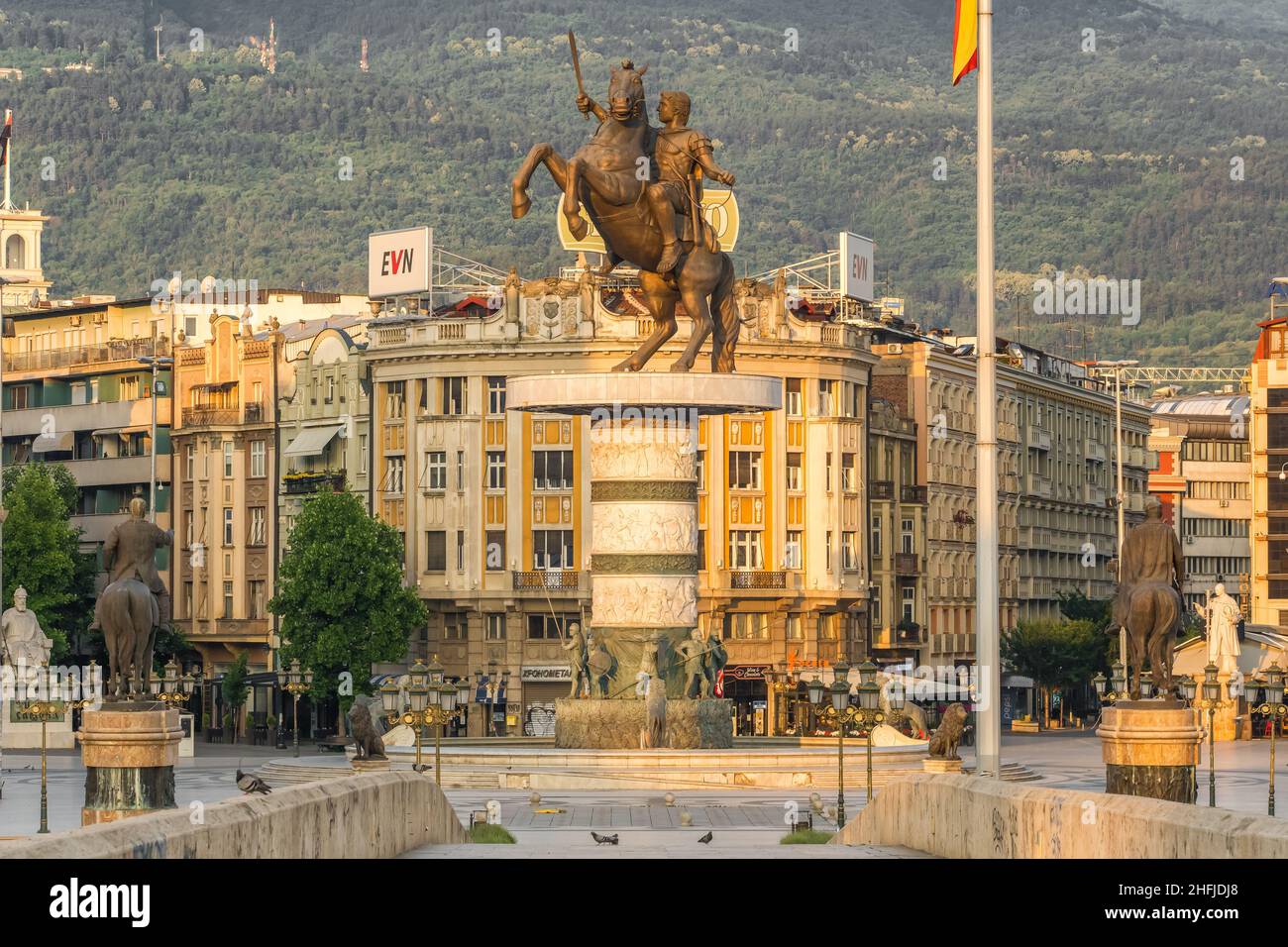 Monument of Alexander the Great Makedonski at the Macedonian Square in ...
