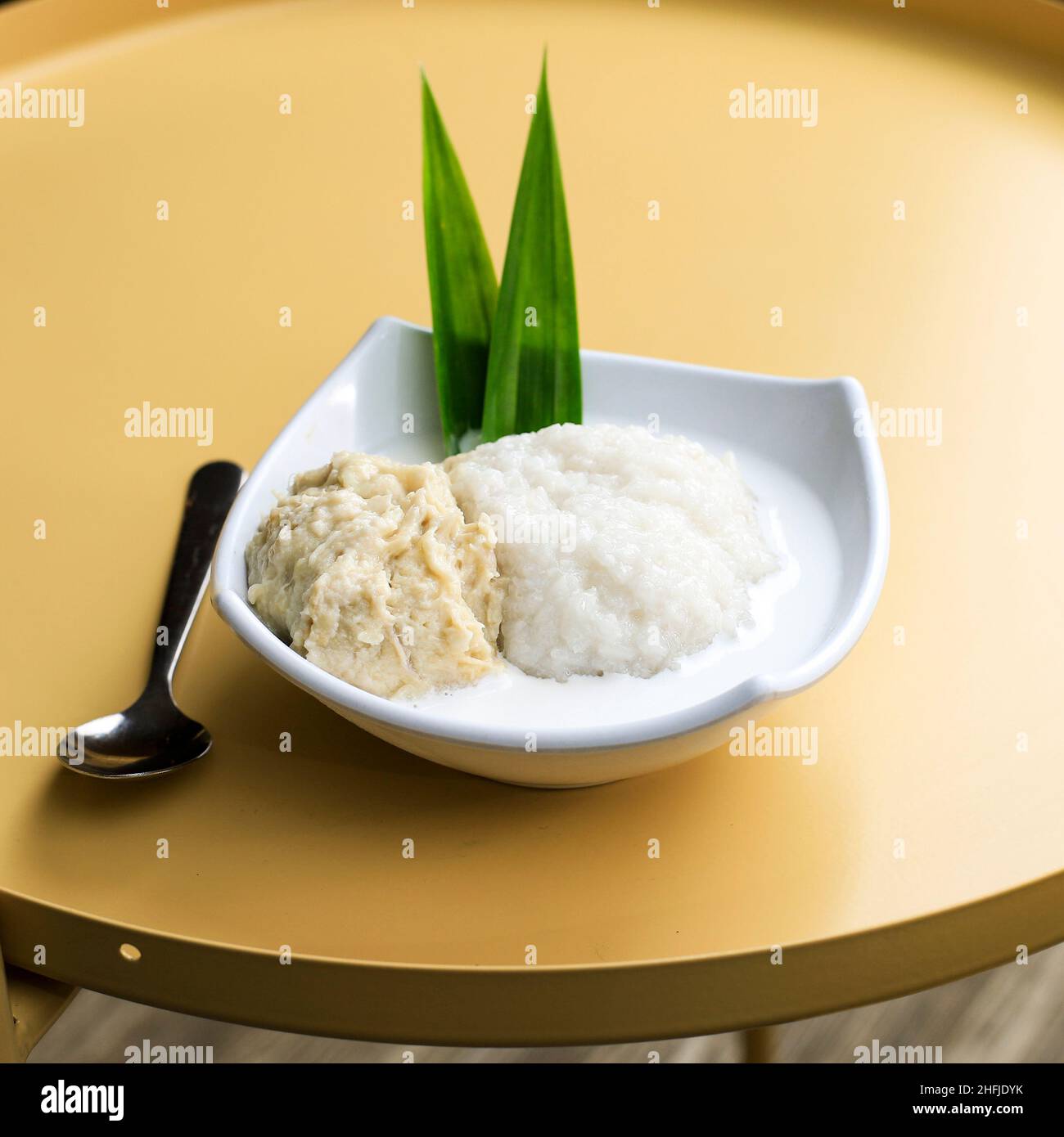 Thai Sweet Sticky Rice with Durian Flesh. Thai Style Tropical Dessert ...