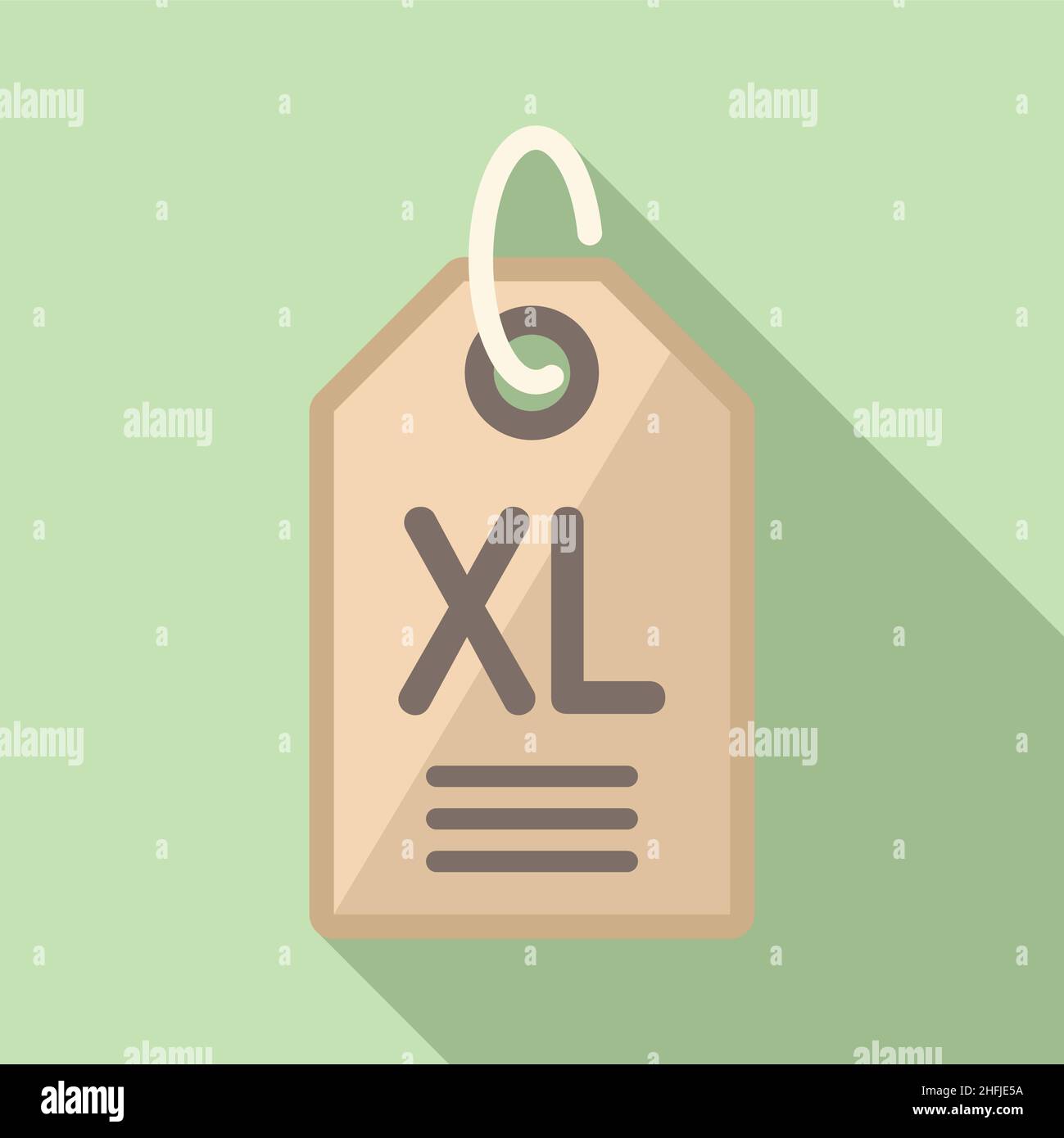 XL paper tag icon flat vector. Fabric label. Cloth material Stock ...