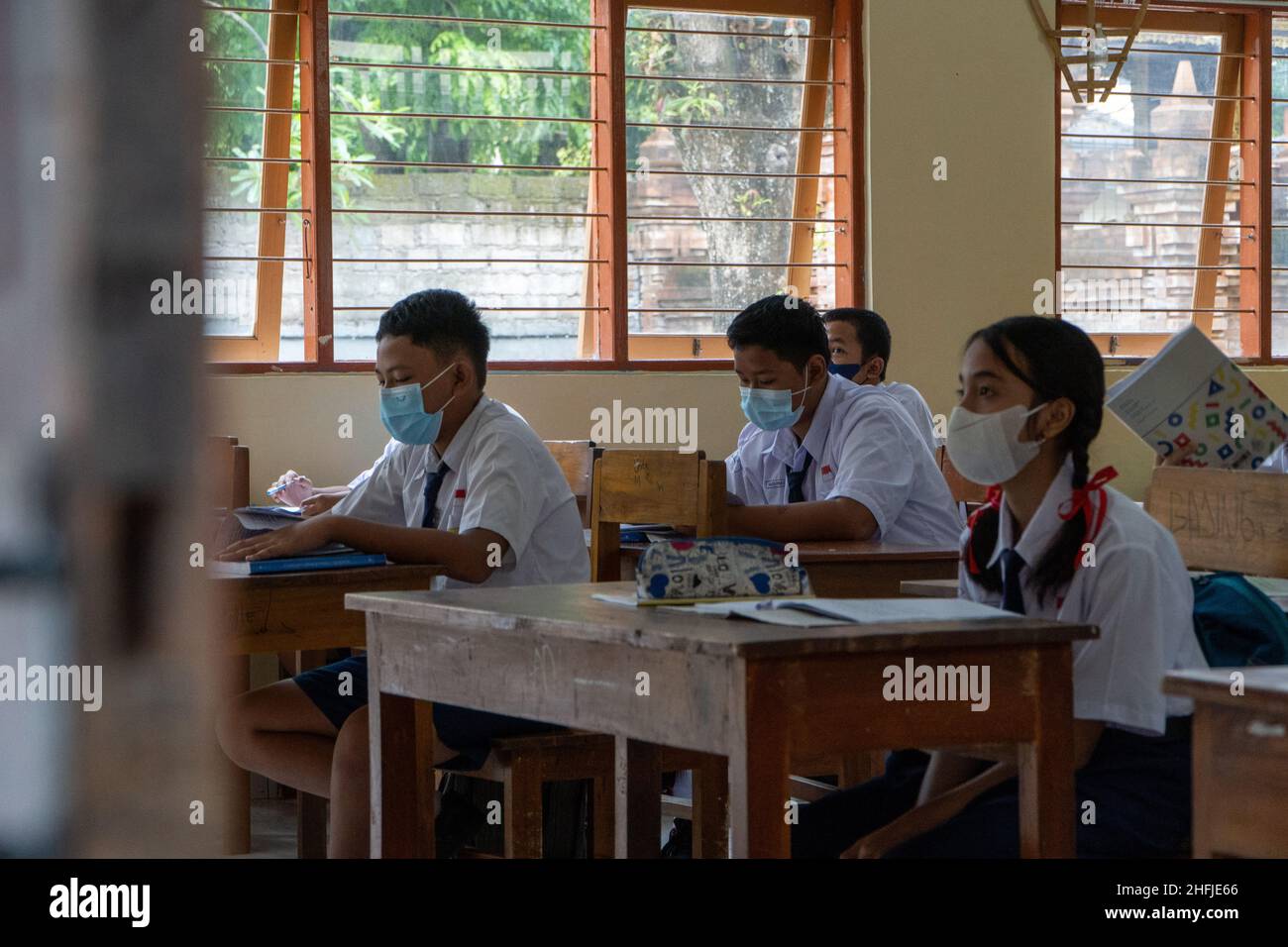 BALI,INDONESIA-5 OCT 2021: classroom atmosphere in Indonesian junior ...