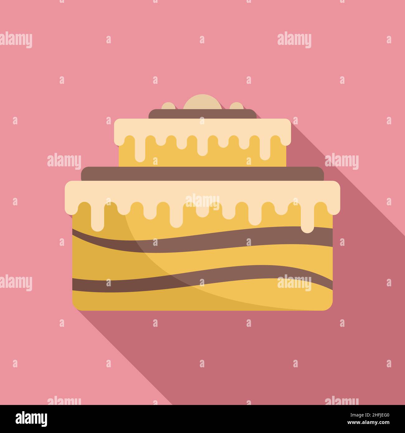 Celebration cake icon flat vector. Happy anniversary. Pastry food Stock ...