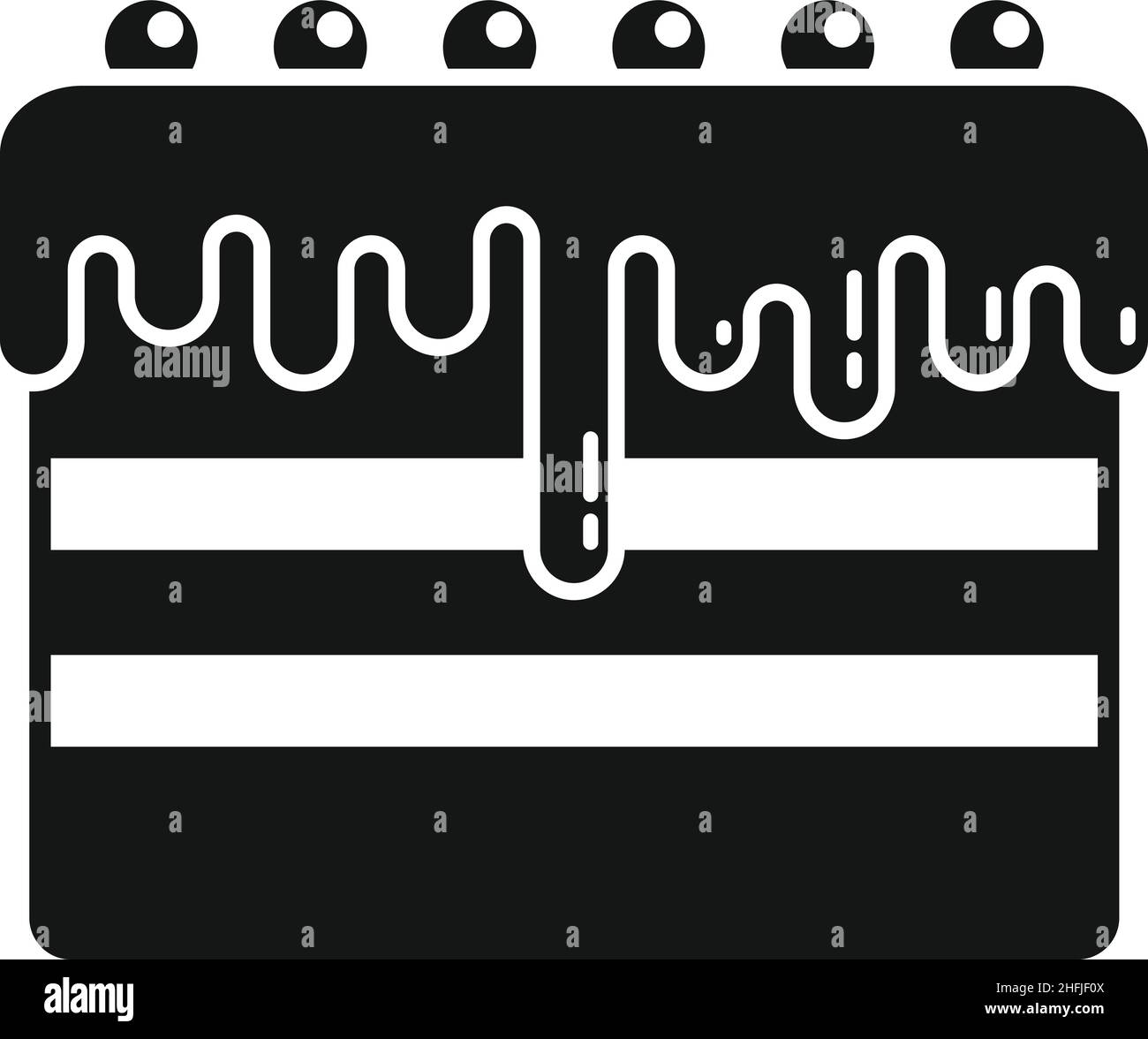 Cute cake icon simple vector. Happy party. Sweet cream Stock Vector ...