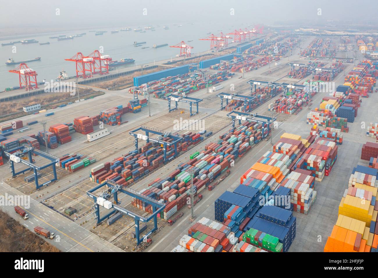 NANJING, CHINA - JANUARY 9, 2022 - Aerial photo taken on Jan. 9, 2022 ...