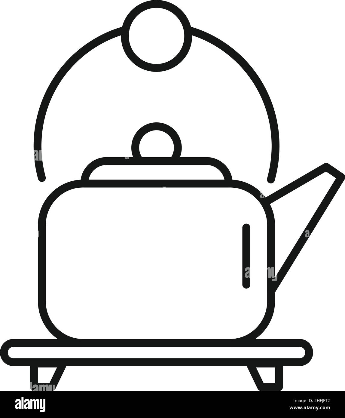 Tea kettle icon outline vector. Hot water. Morning herbal Stock Vector ...