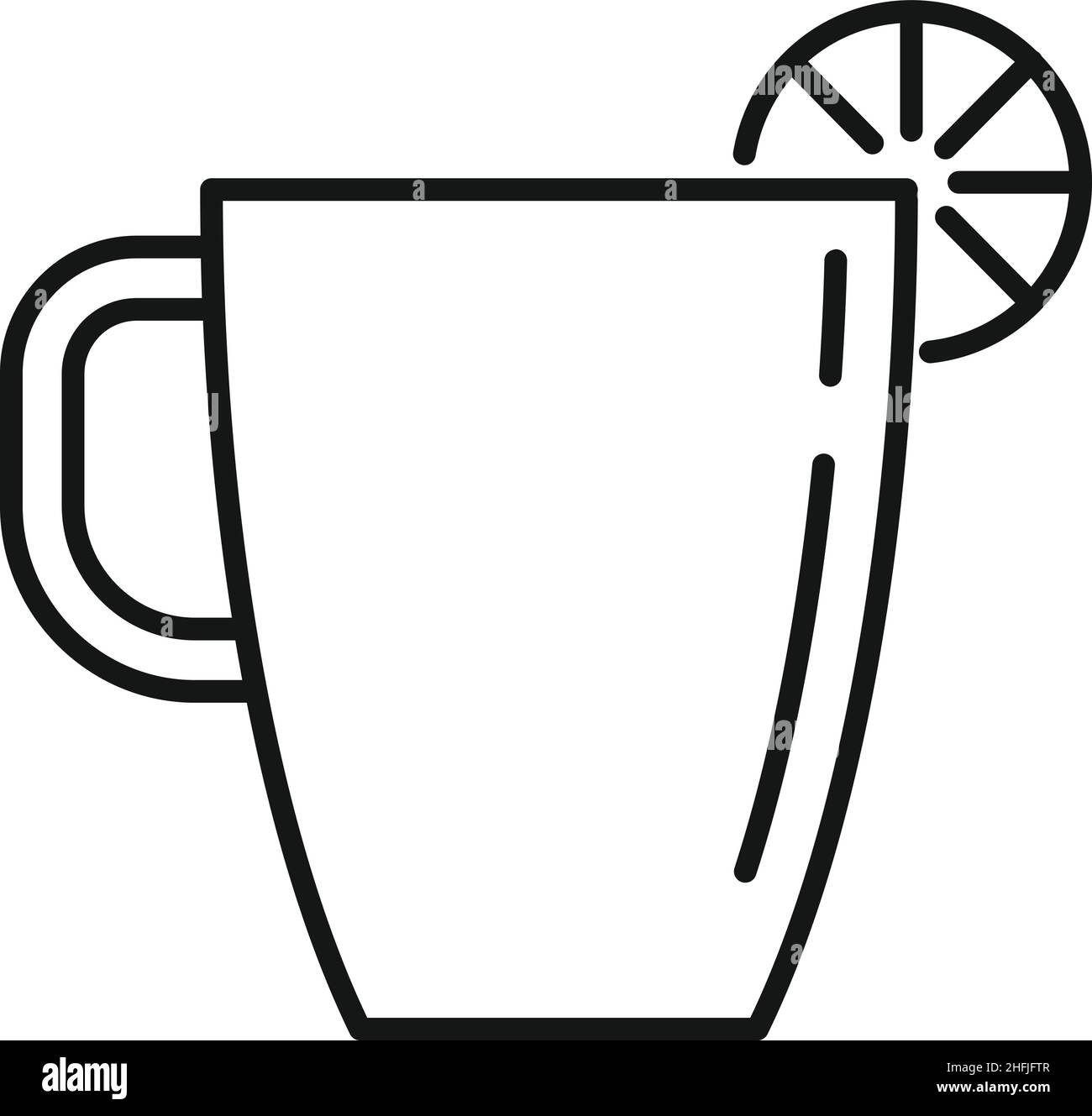 Lemon tea cup icon outline vector. Hot drink. Herbal water Stock Vector ...
