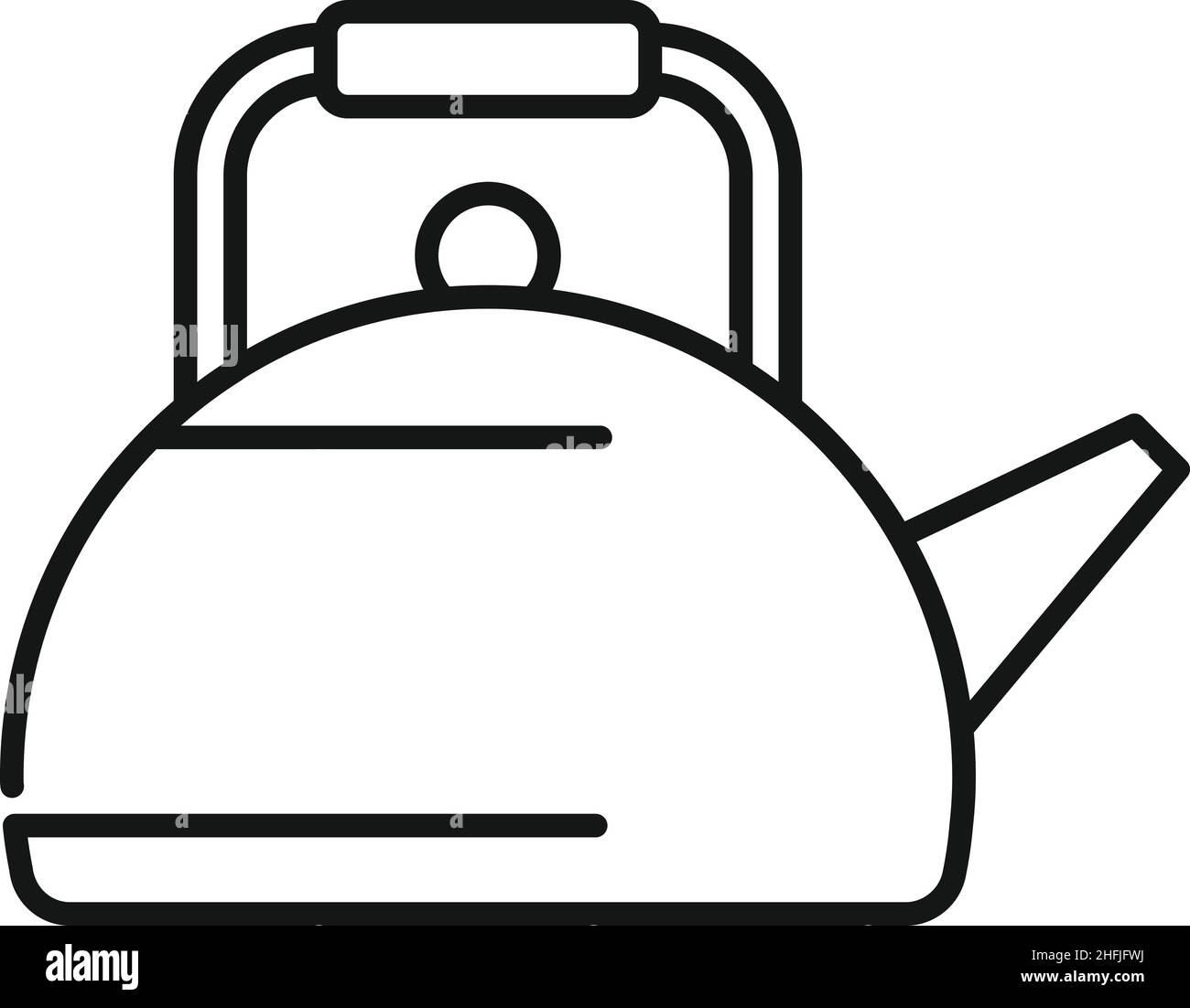 Classic tea kettle icon outline vector. Healthy food. Hot drink Stock ...