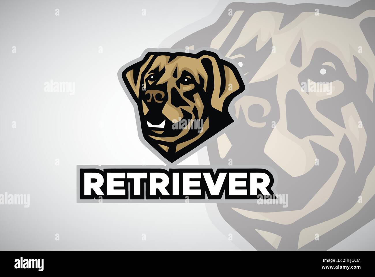 Labrador Golden Retriever Vector Image. Pet Mascot Logo Design Template ...