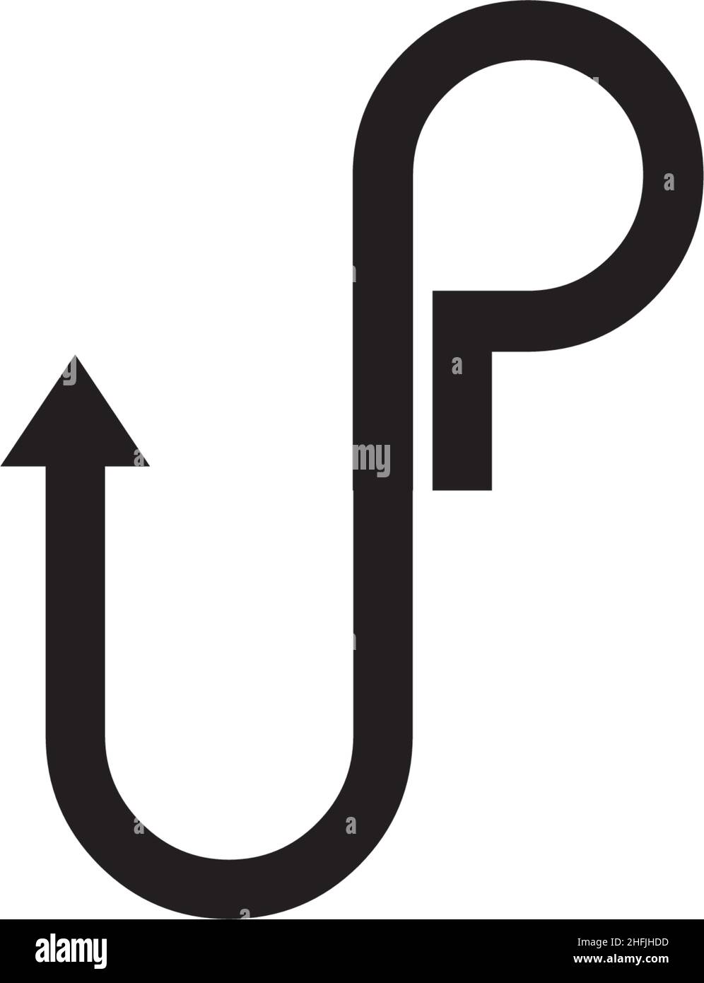 UP typeface lettering icon logo design vector template illustration ...