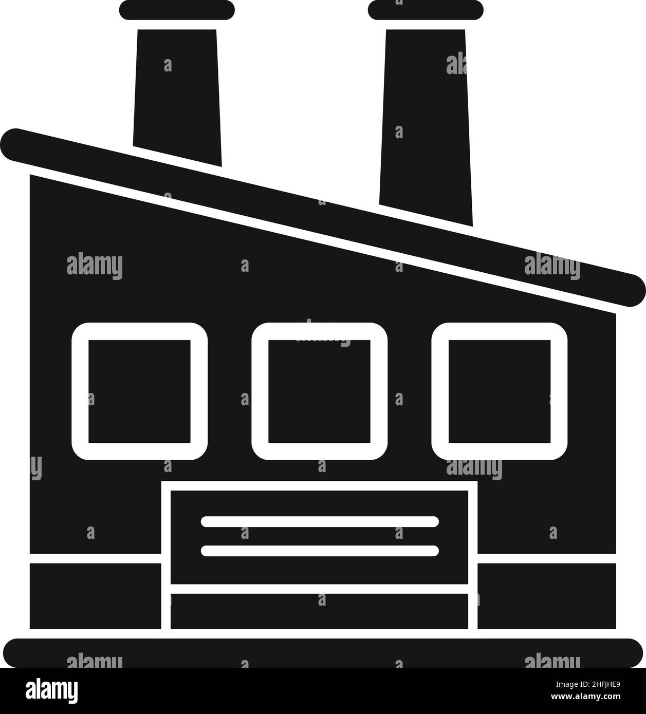 Warming planet factory icon simple vector. Global temperature. Ecology ...