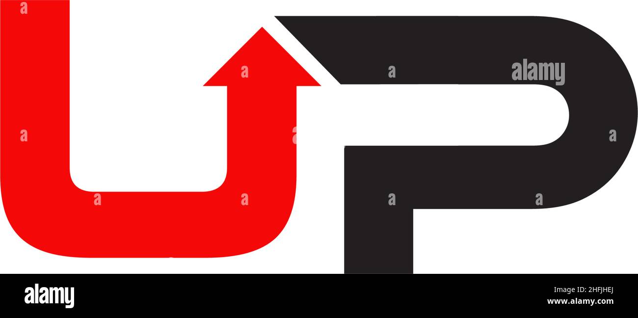 UP typeface lettering icon logo design vector template illustration ...