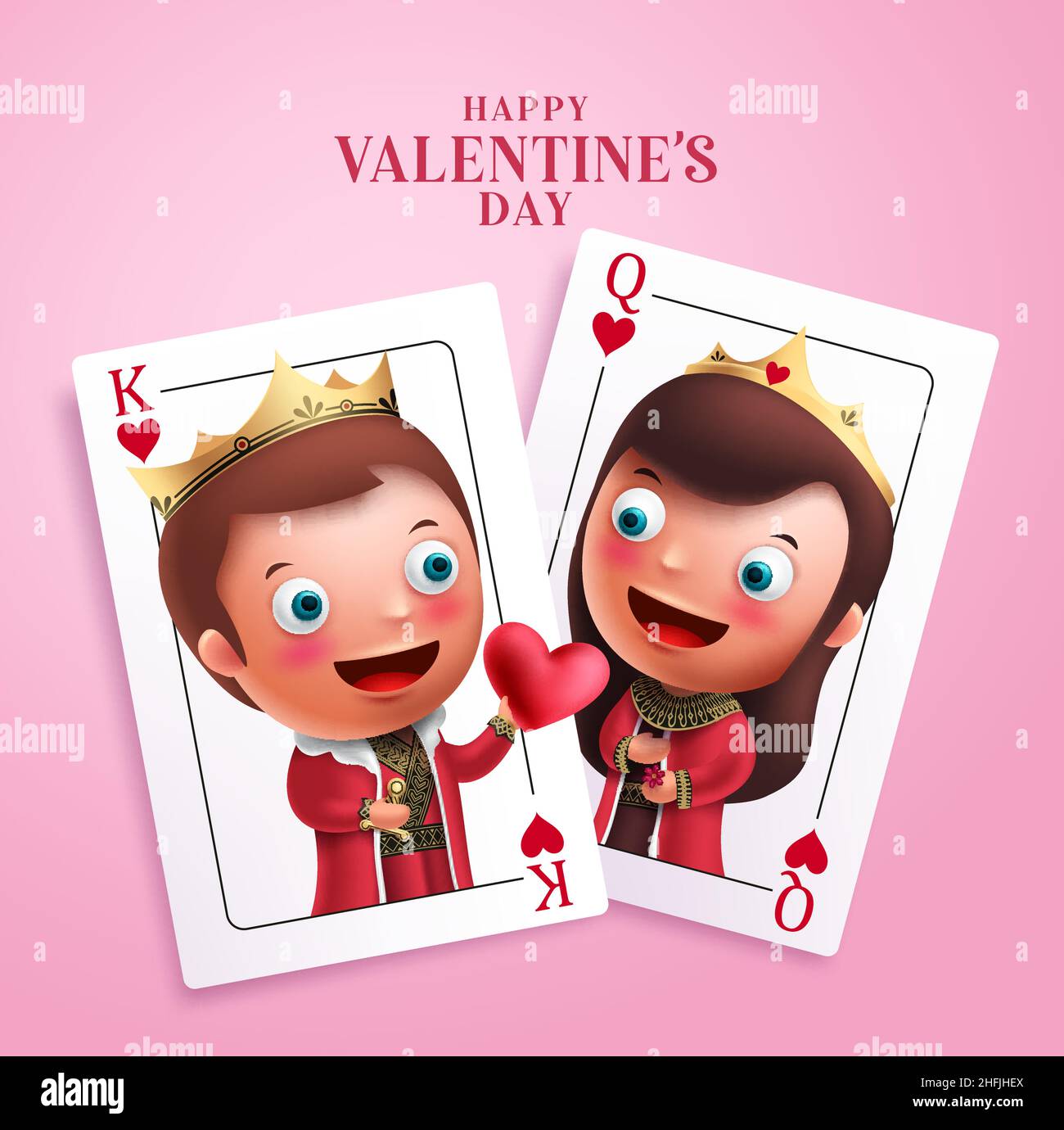 Queen of hearts card vector hi-res stock photography and images - Alamy