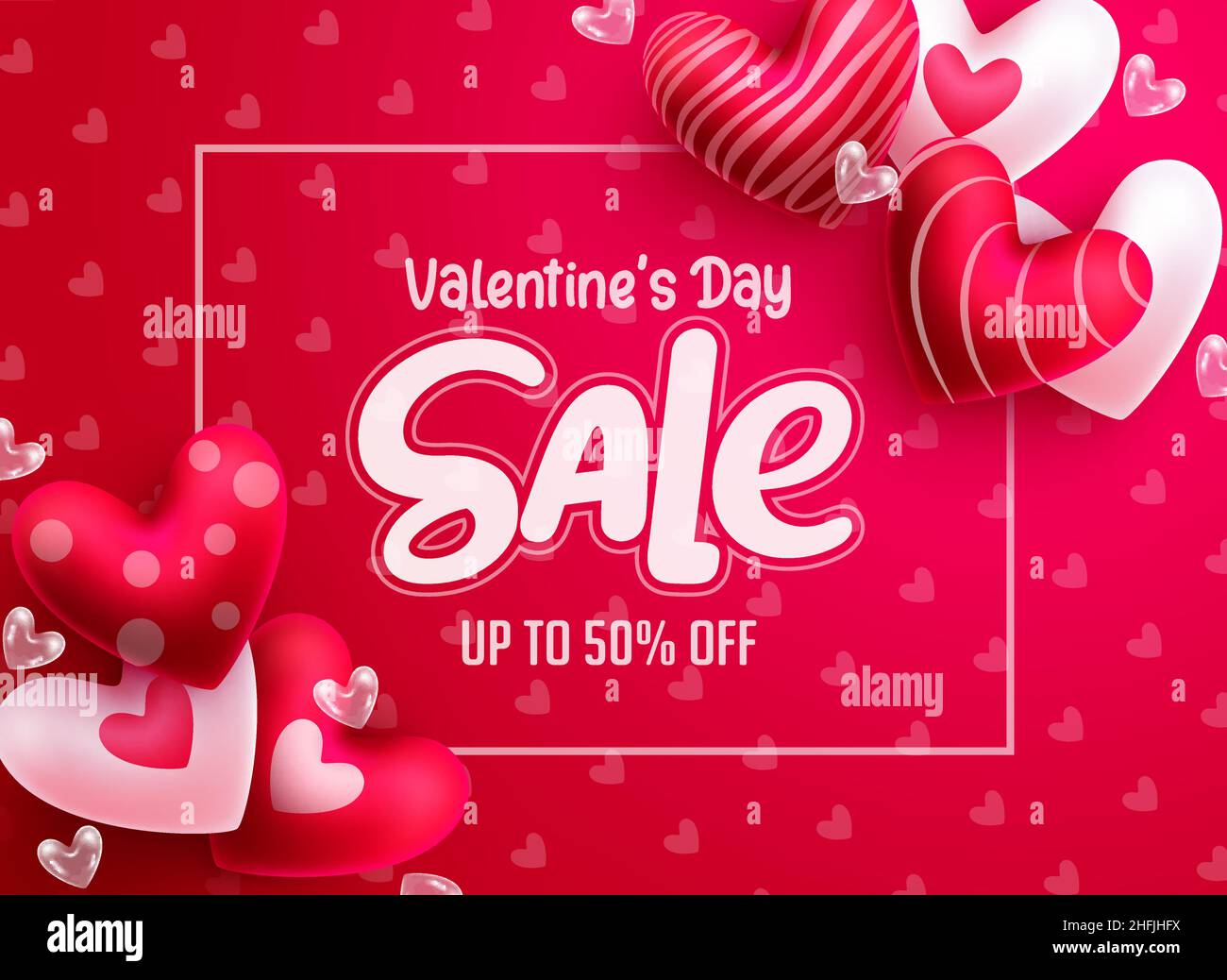 Valentine's sale vector banner design. Valentine's discount card for ...