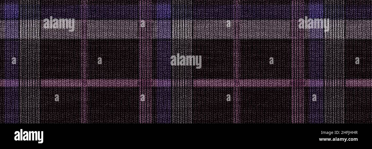 Classic winter tartan knit wool plaid seamless edging border. Retro ...