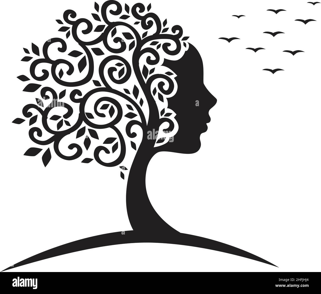 silhouette of a female tree Stock Vector Image & Art - Alamy