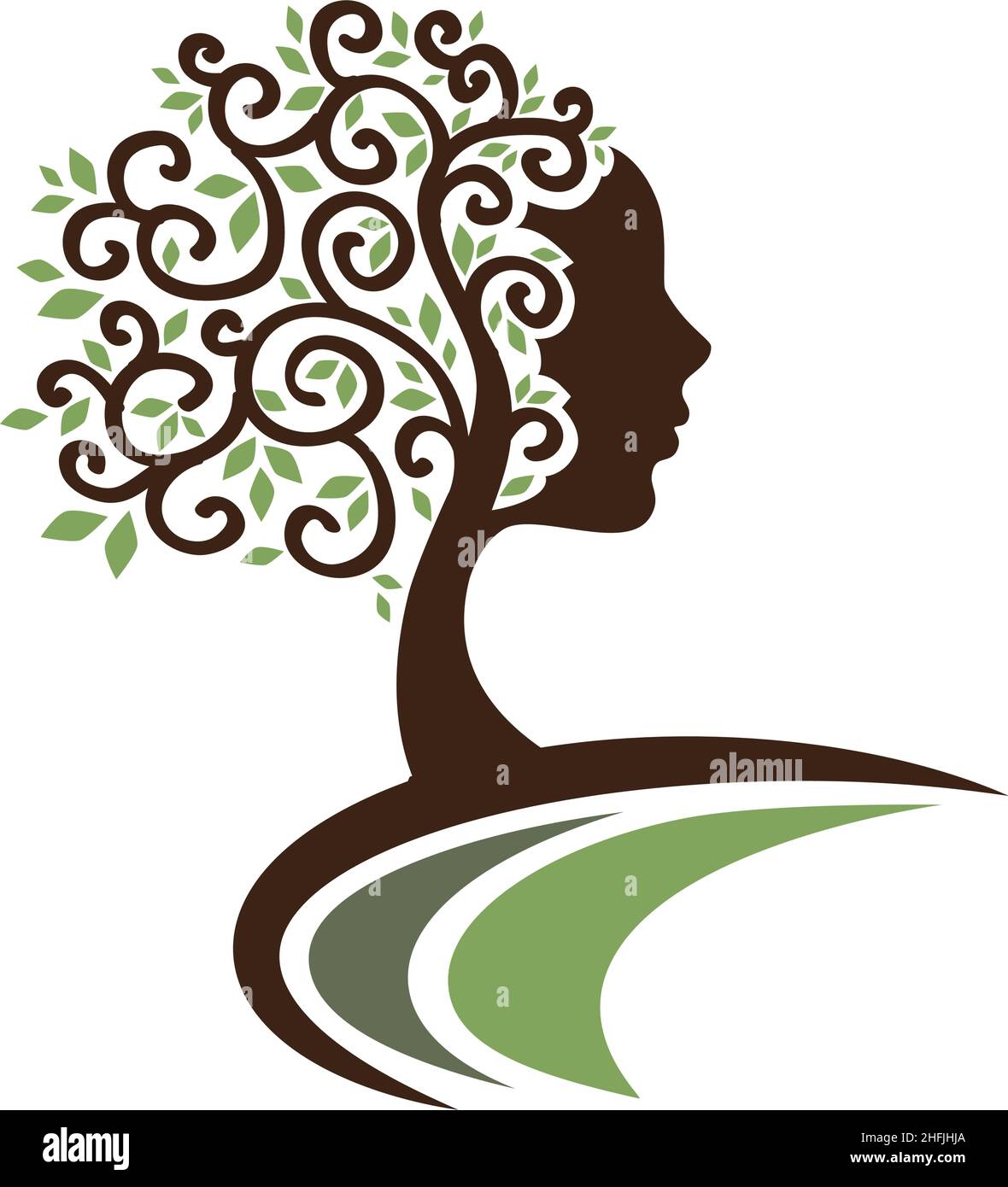 silhouette of a female tree Stock Vector Image & Art - Alamy