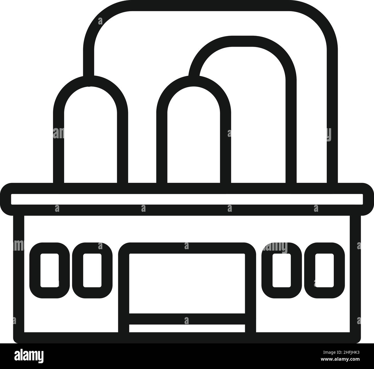 Factory energy icon outline vector. Global earth. Climate disaster ...