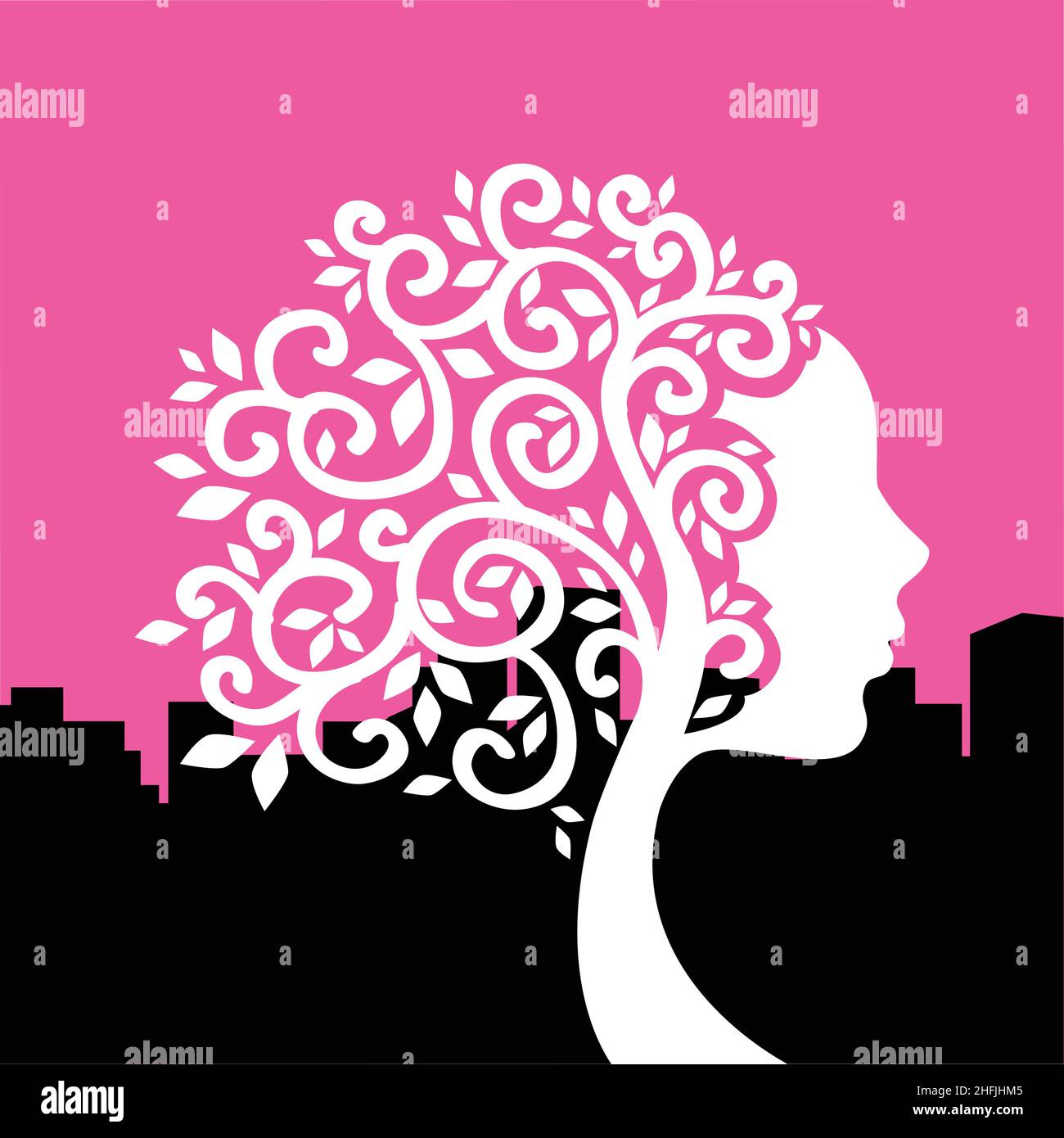 silhouette of a female tree Stock Vector Image & Art - Alamy