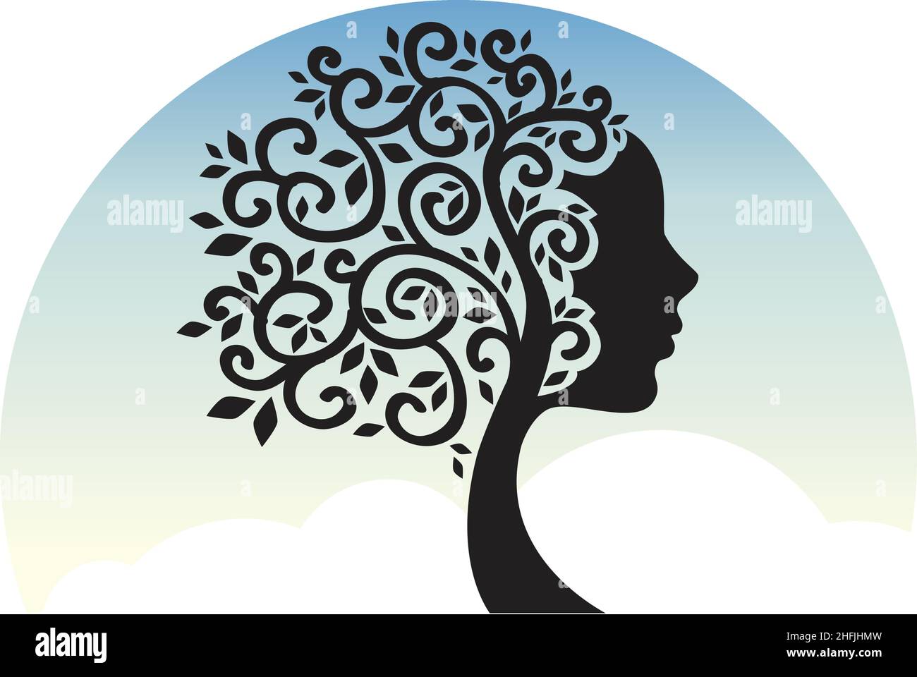 silhouette of a female tree Stock Vector Image & Art - Alamy