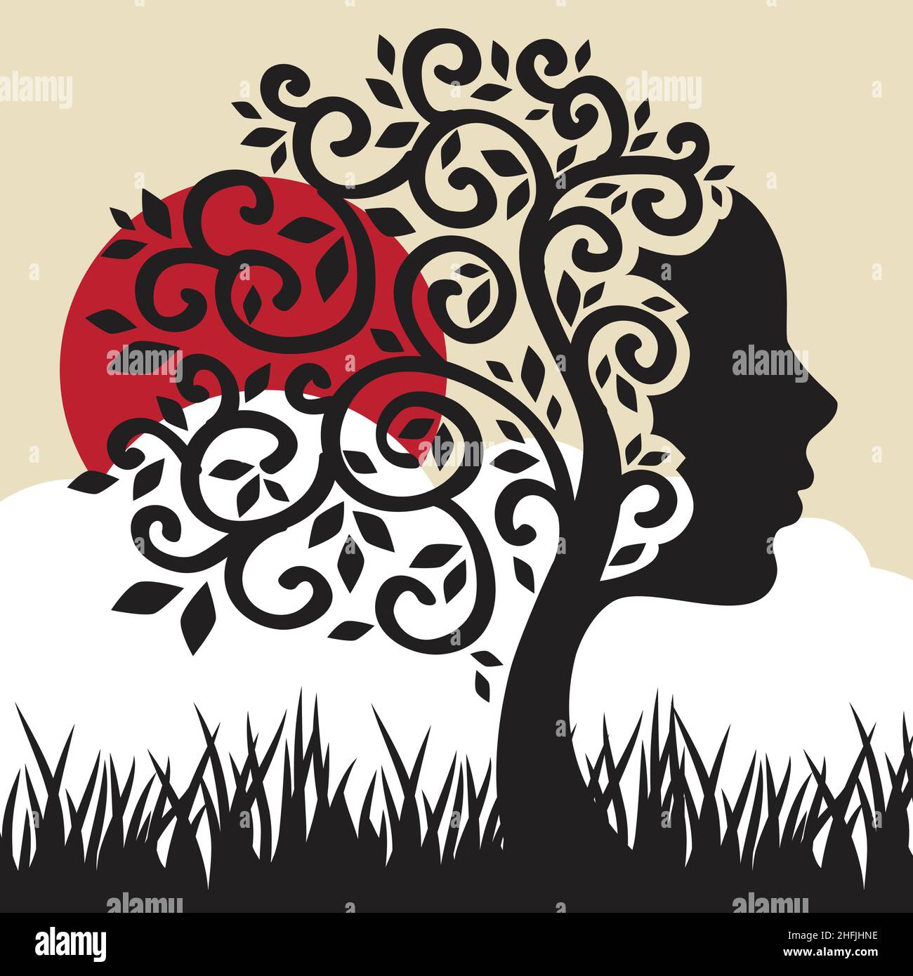 silhouette of a female tree Stock Vector Image & Art - Alamy