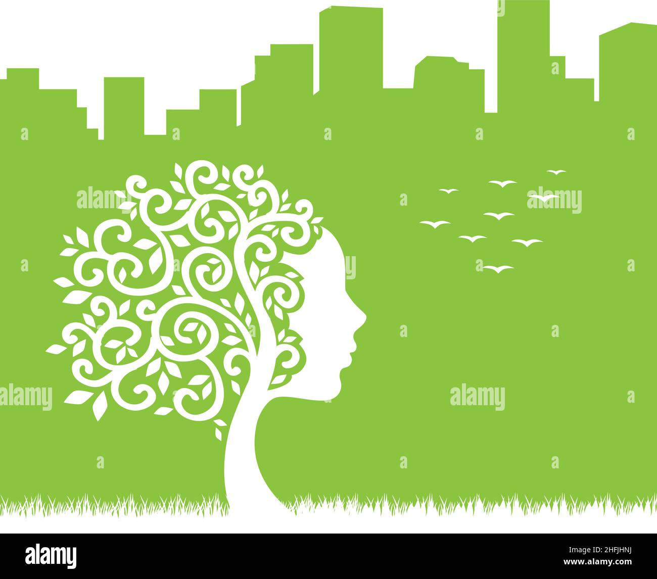 silhouette of a female tree Stock Vector Image & Art - Alamy