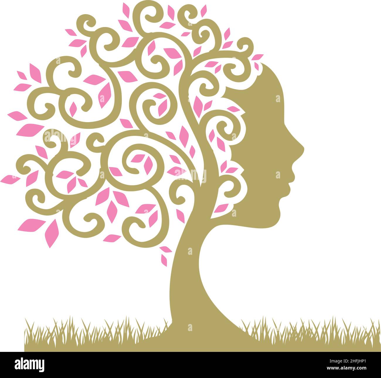 silhouette of a female tree Stock Vector Image & Art - Alamy