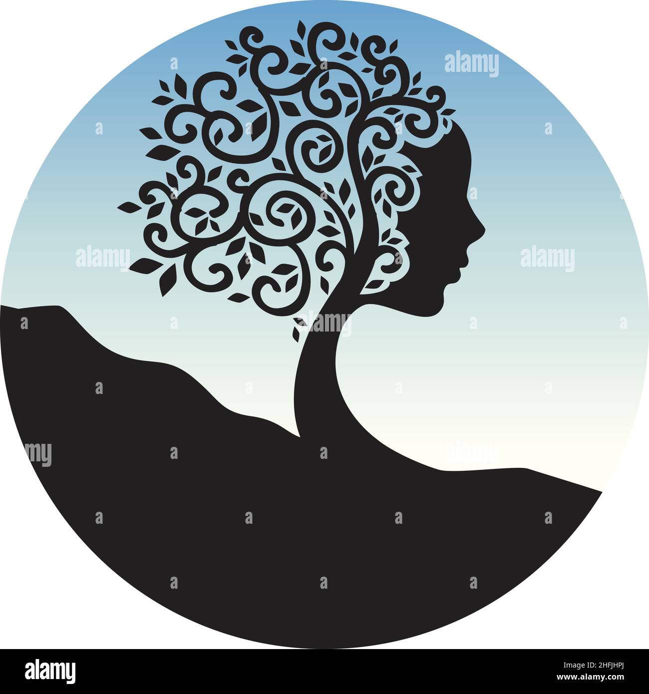 silhouette of a female tree Stock Vector Image & Art - Alamy