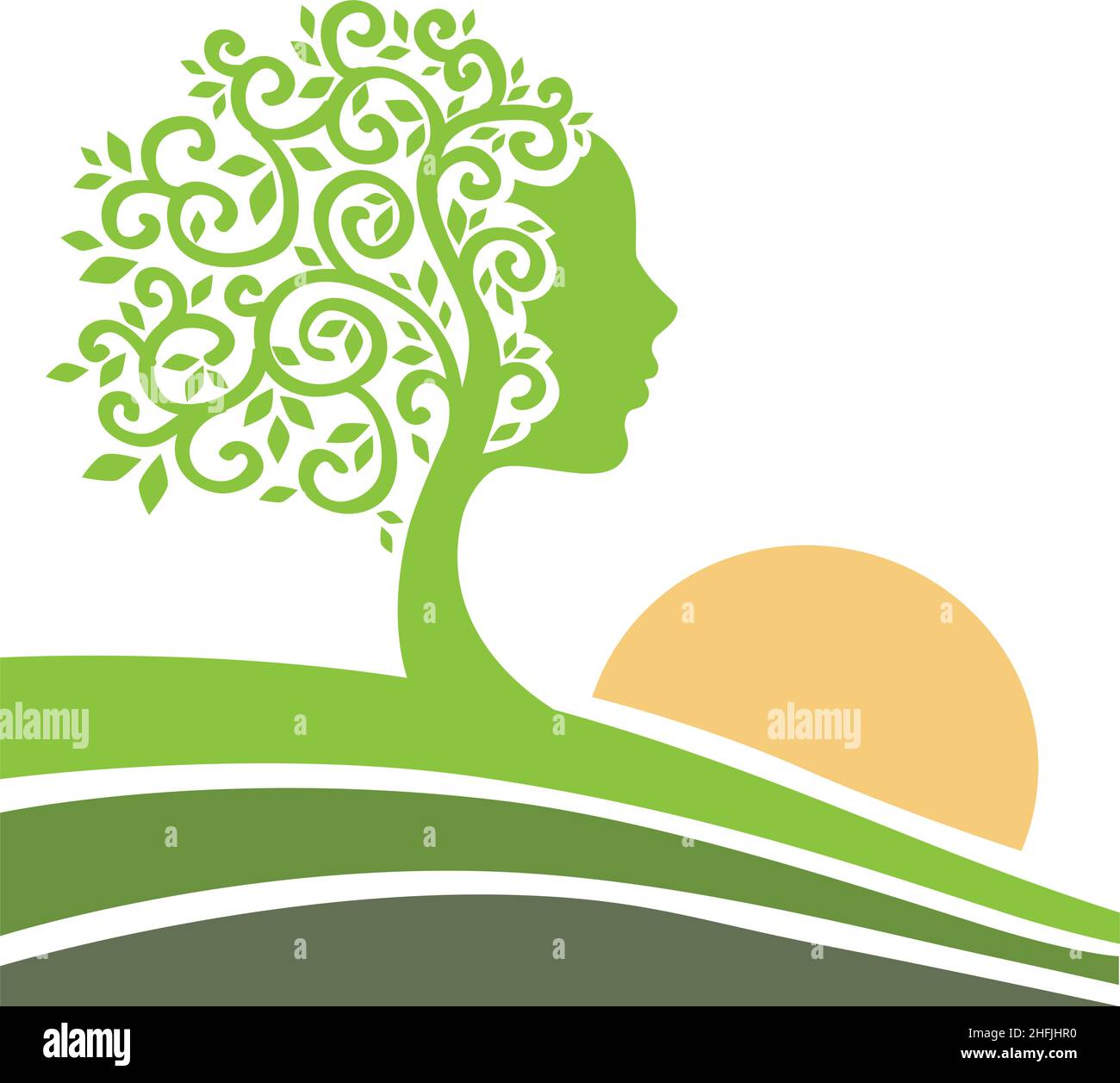 Female face profile heart hi-res stock photography and images - Alamy