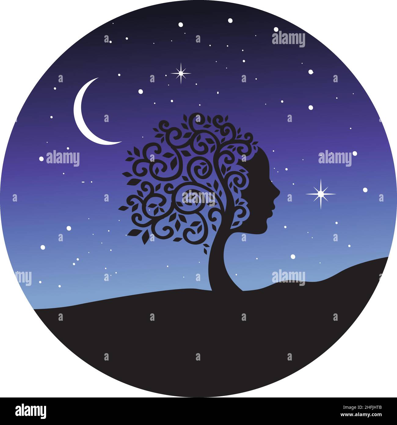 silhouette of a female tree Stock Vector Image & Art - Alamy