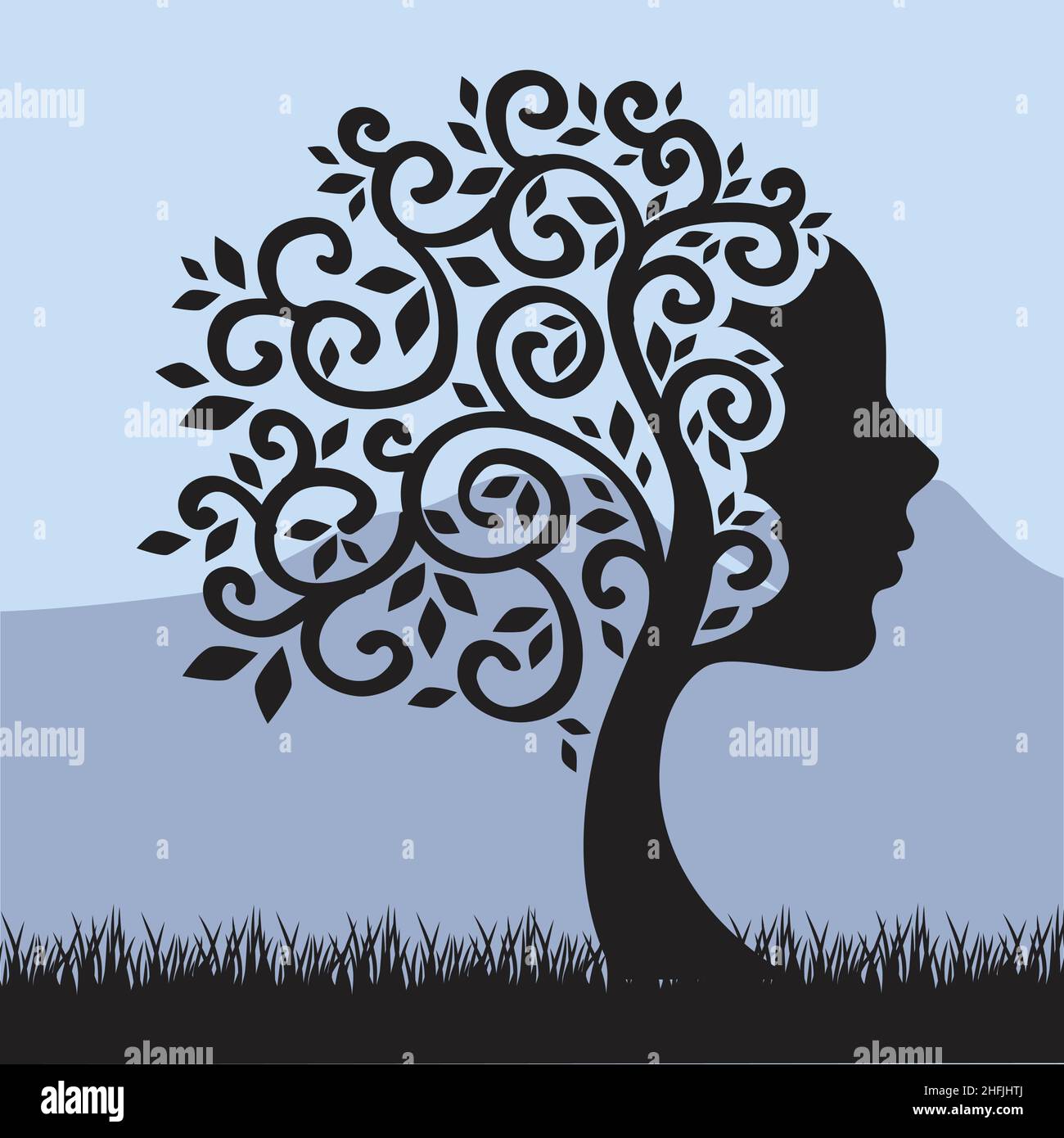 silhouette of a female tree Stock Vector Image & Art - Alamy