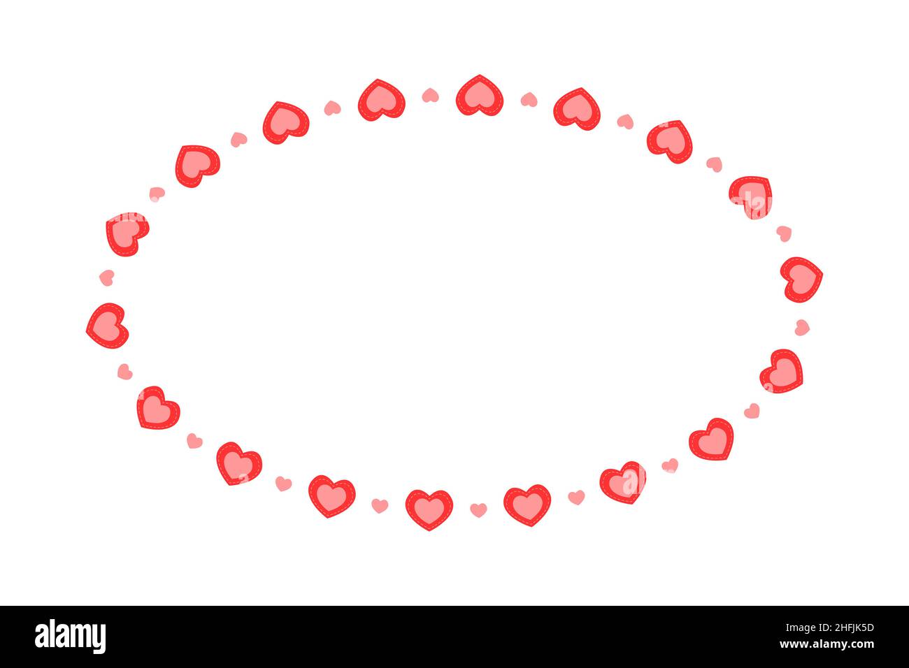 Oval frame with hearts. Template for Valentine day card, wedding ...