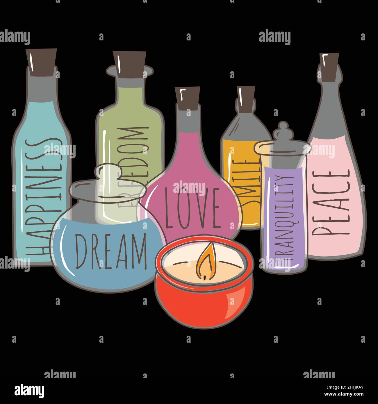 magic in old fashion apothecary jars, vector Stock Vector Image & Art ...