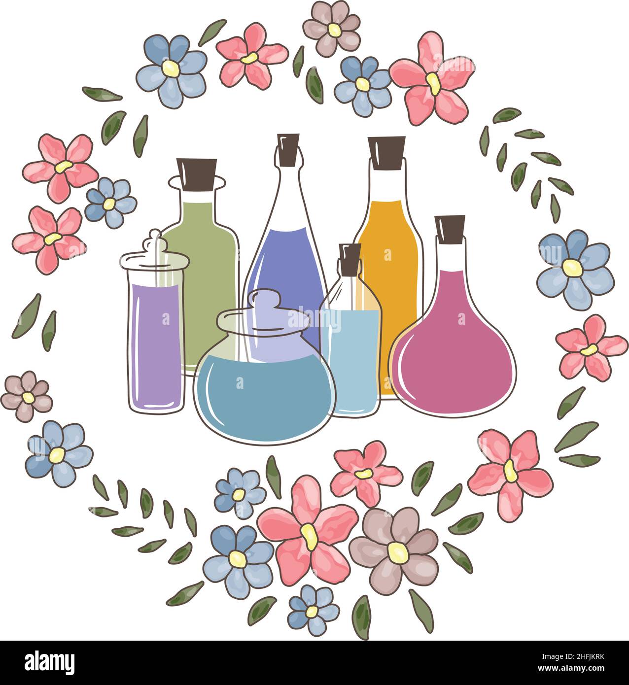 magic in old fashion apothecary jars, vector Stock Vector Image & Art ...