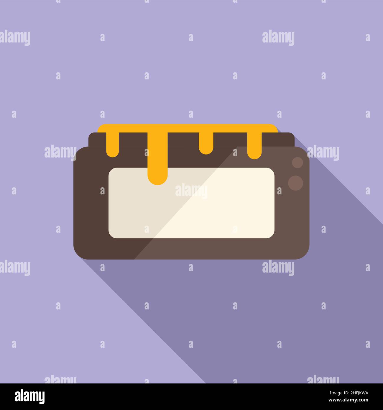 Wax cream jar icon flat vector. Seal stamp. Golden depilation Stock ...