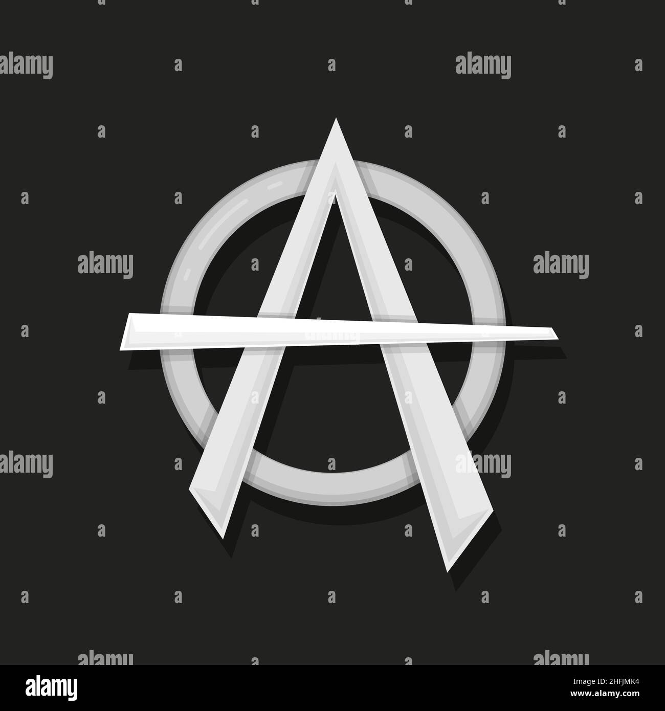 Hand drawn flat design anarchy symbol Vector illustration Stock Vector ...