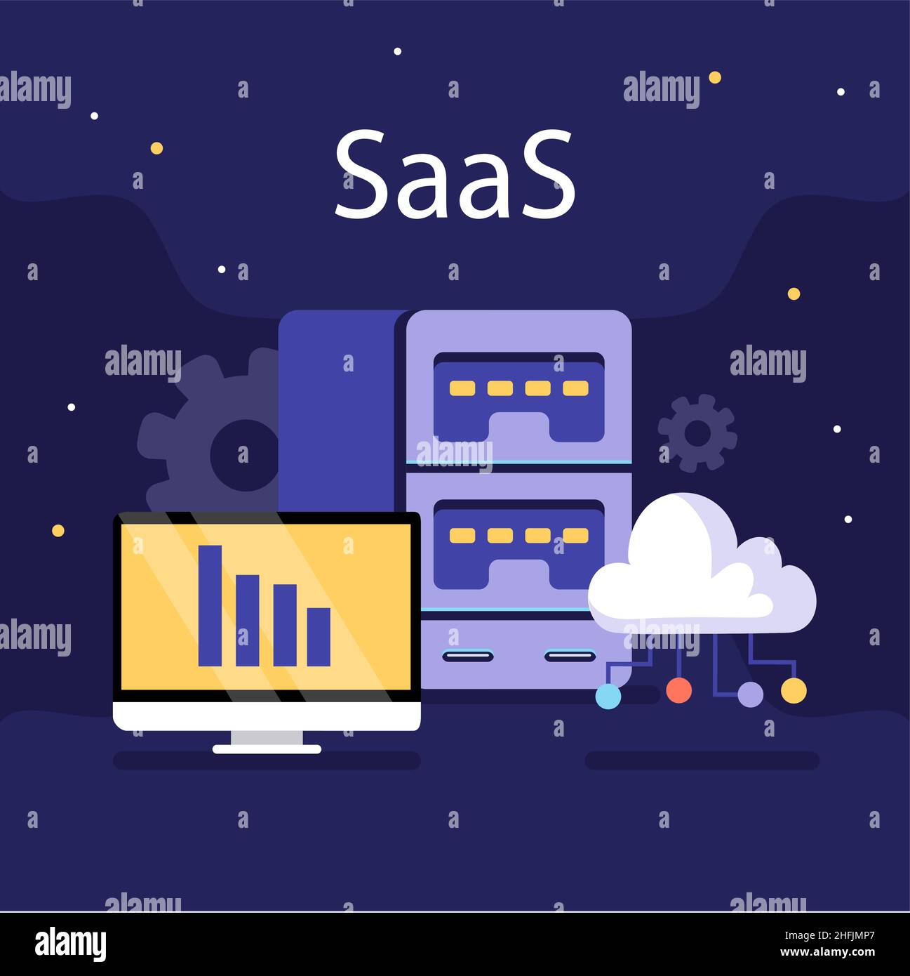 Hand drawn flat design saas illustration Vector illustration Stock Vector Image & Art - Alamy