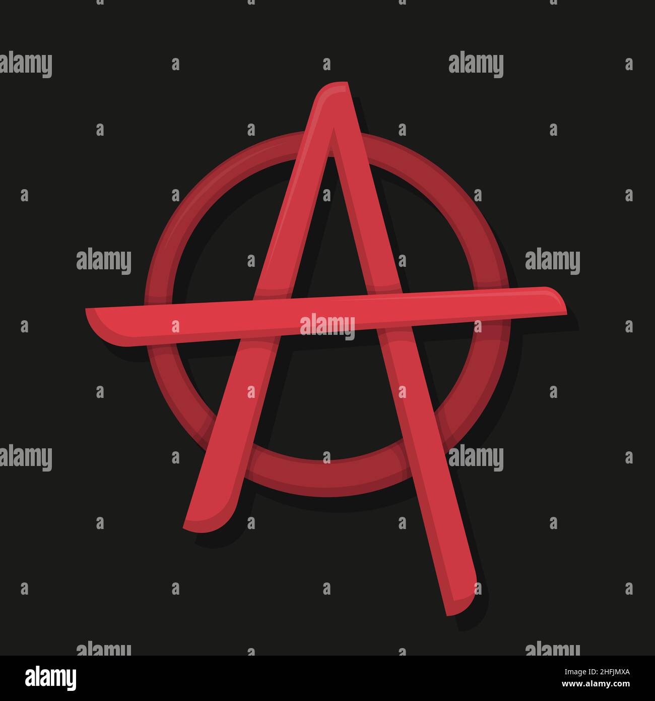 Hand drawn flat design anarchy symbol Vector illustration Stock Vector ...