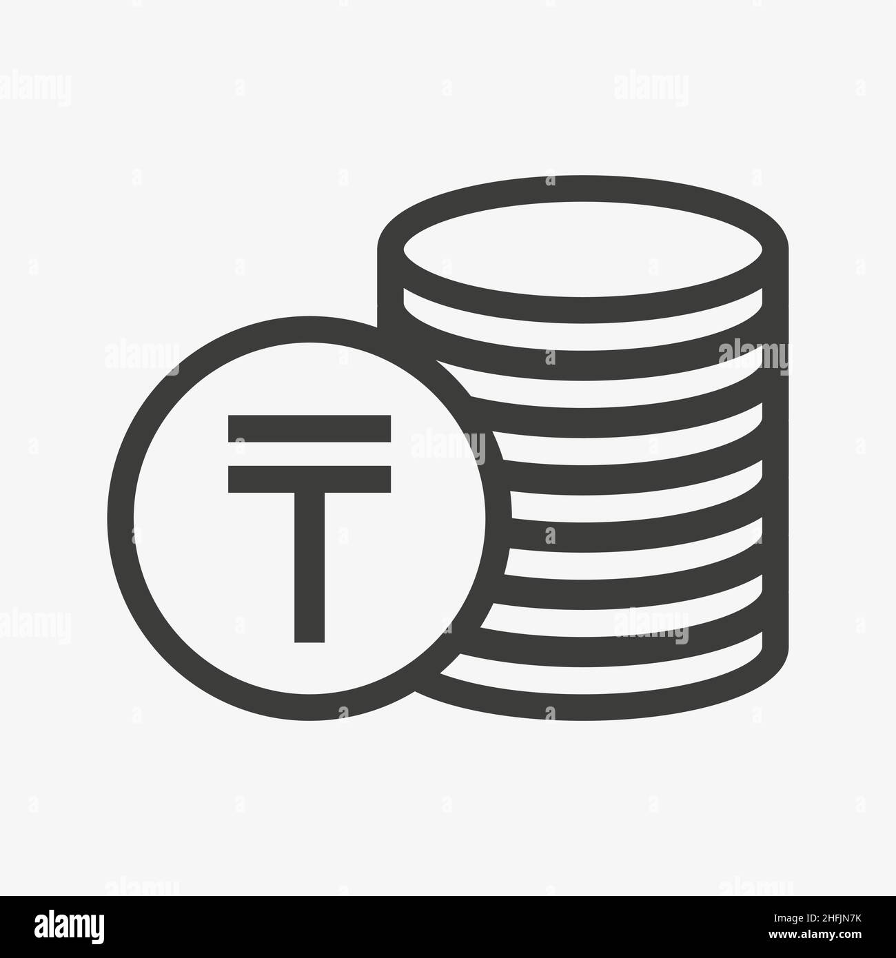 Tenge icon. Pile of coins icon. Kazakh currency Stock Vector Image ...