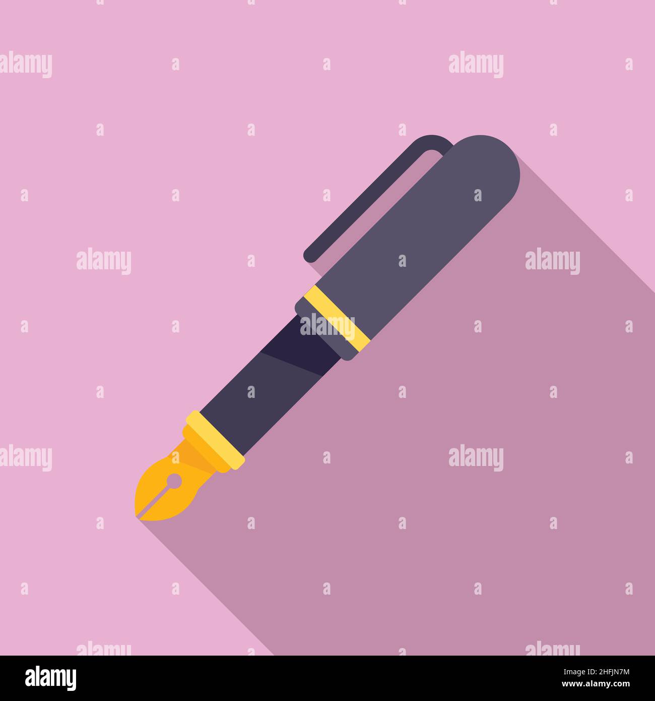 Ink pen icon flat vector. Text write. Hand pencil Stock Vector Image ...