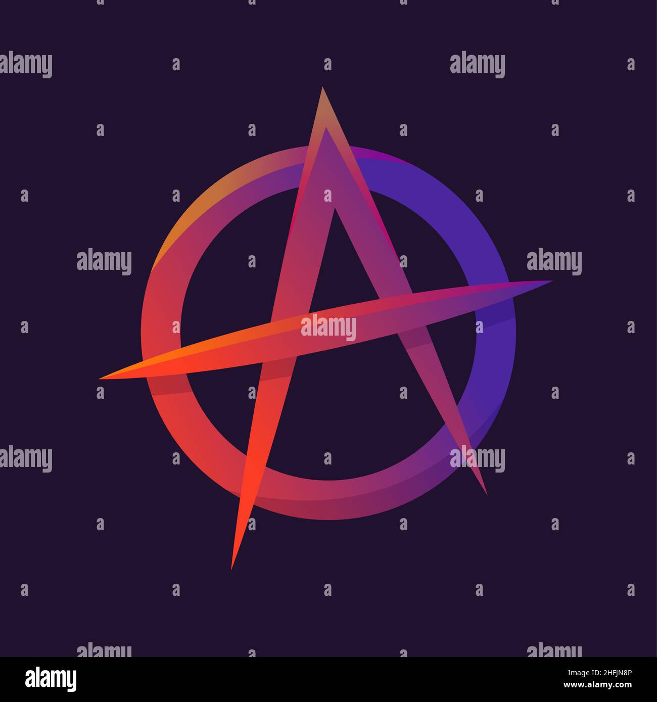 Hand drawn flat design anarchy symbol Vector illustration Stock Vector ...