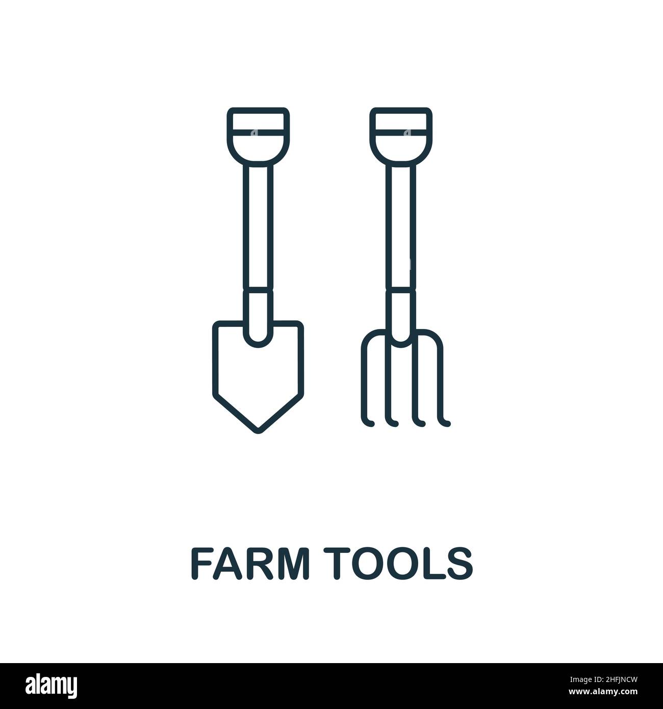 Farm Tools icon. Line element from farming collection. Linear Farm ...